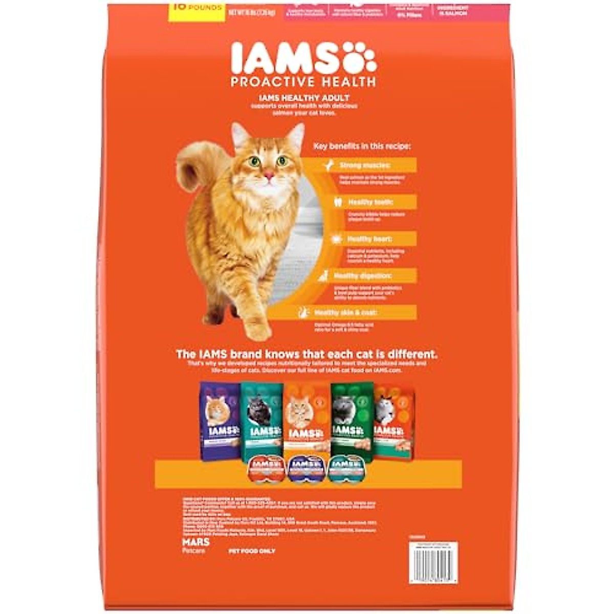 IAMS Proactive Health Adult Healthy Dry Cat Food with Salmon, 16 lb. Bag