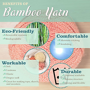 JubileeYarn Soft and Slim Yarn - Baby Weight Rayon from Bamboo Wool Blend - 50g/Skein - Cotton Candy - 2 Skeins