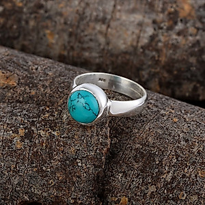 925 Sterling Silver Ring For Womens Natural Pearl Ring Sterling Silver Boho Ring June Birthstone Round Gemstone Ring