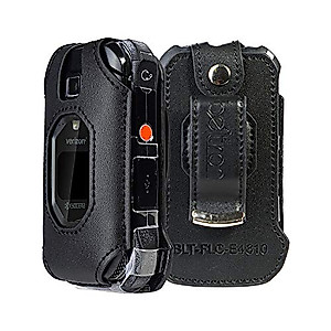 Case for DuraXV Extreme, DuraXE Epic, Premium Leather Fitted Case for Kyocera DuraXV Extreme E4810 Verizon, DuraXE Epic AT&T/FirstNet - Features: Rotating Metal Belt Clip, Screen & Keypad Protection