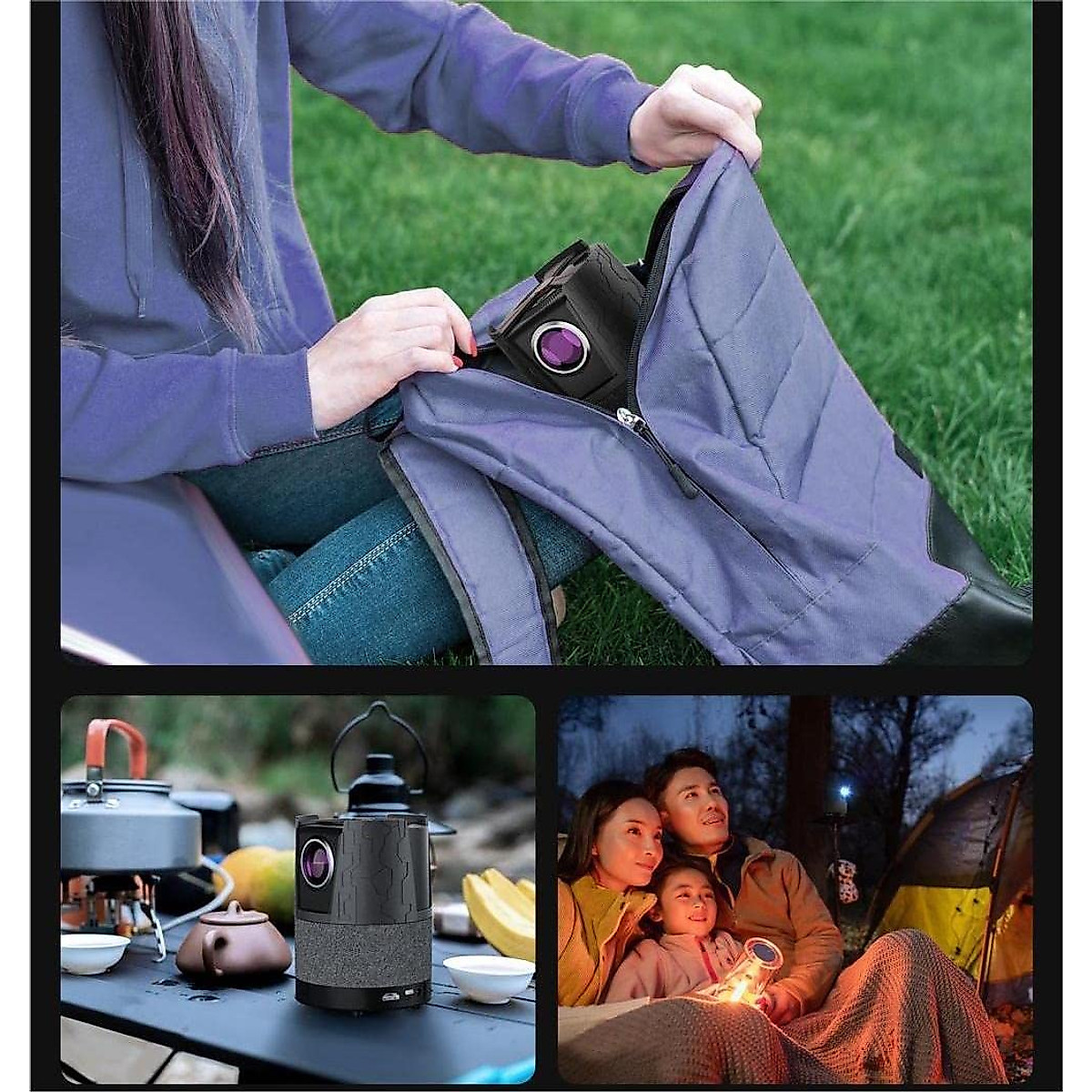 Mini Projector Portable 4K with Bluetooth Speaker, WiFi Projector for iPhone iPad Wireless Screen Casting, Home Theater Portable Projector for Camping Gaming Movie Compatible with Smartphone Laptop DV