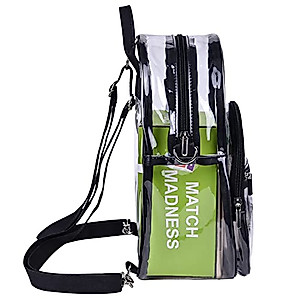 Oraben Small Clear Backpack Stadium Approved,Small Clear Purse Backpack Clear Cute Daypacks Convertible Shoulder Bag Clear Bag for Women Girls (Black,Small)