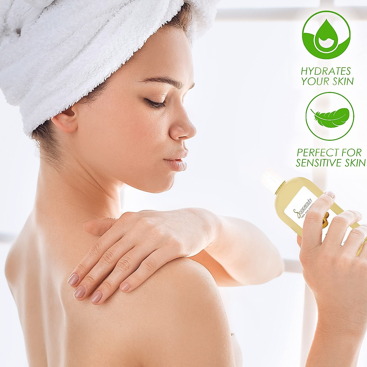 Soapeauty Apricot Kernel Oil Cold Pressed 100% Pure Natural Apricot Oil for Skin, Face, Hair Carrier for Essential Oils, Massage | 32 OZ