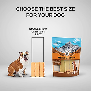 MAKALU DOG CHEW Small, Odor-Free Bully Sticks (15Ibs and Under) Milk Chews for Pups, Healthy Single Ingredient Chew,Treat for Aggressive Chewers, High Protein Best Dental Dog Treats (6 Inch, 1 Pack)
