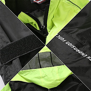 Scoyco® Motorcycle Rain Gear Jacket Coat with Pants for Man Waterproof Comfortable fit Cycling Bike (Green, L)