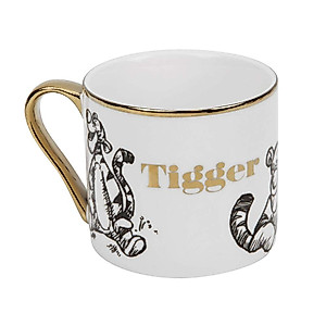 Happy Homewares Tigger Classic Collectable New Bone China Mug with Gold Trim and Gift Box - Officially Licensed