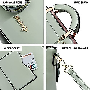 BUKATY Women's Fashion Wallets and Handbags Women Leather Top Handle Satchel Shoulder Bag Small Tote (green)