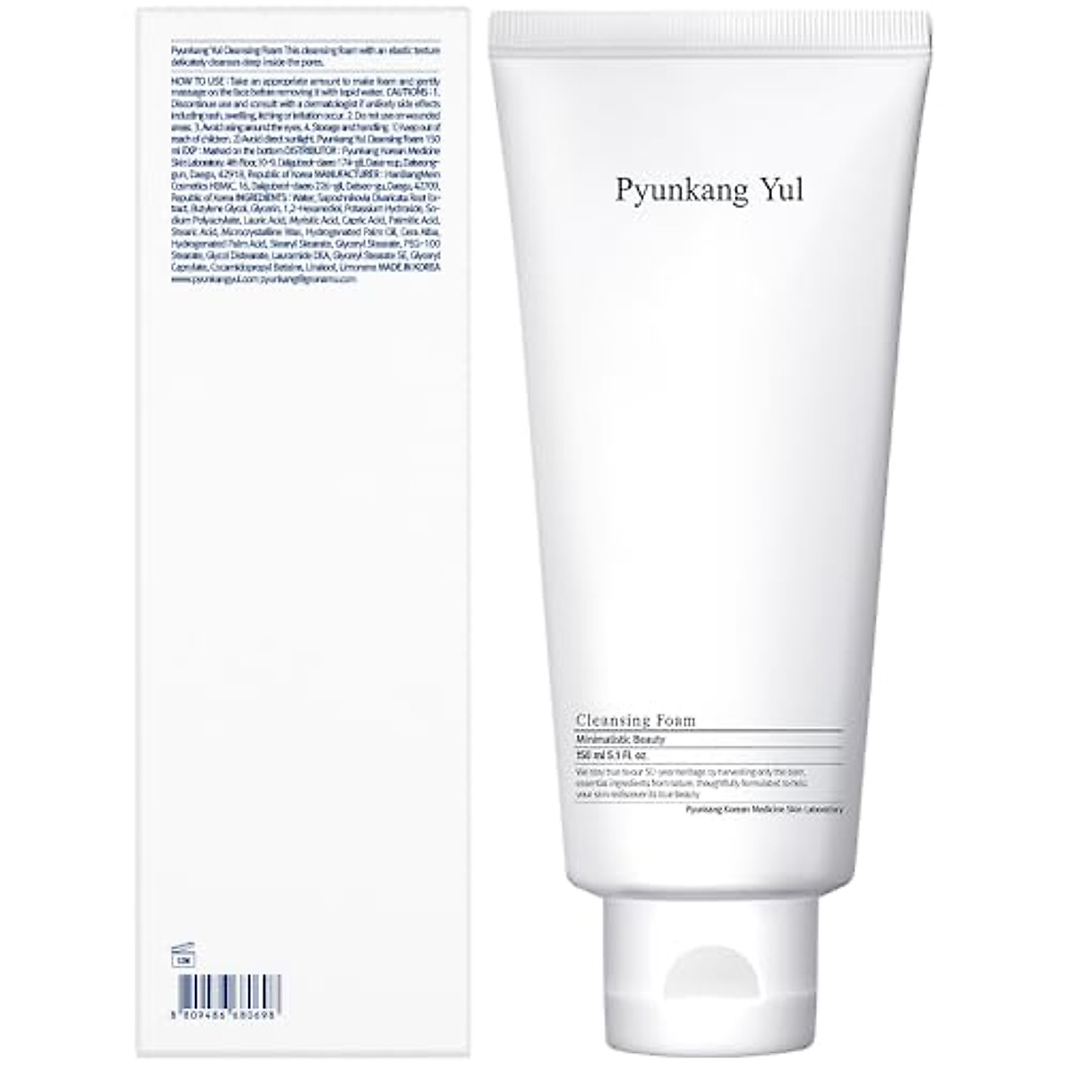 PYUNKANG YUL Cleansing Foam - Korean Facial Wash for All Skin Types - Zero-irritation Face Washer extracted from Coconut - Moisturized Skin & Creating Moisture Barrier after Cleansing - 5.1 Fl. Oz