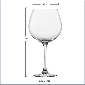 Schott Zwiesel Tritan Crystal Glass Classico Stemware Collection Claret Burgundy Red Wine Glass, 27-1/2-Ounce, Set of 6