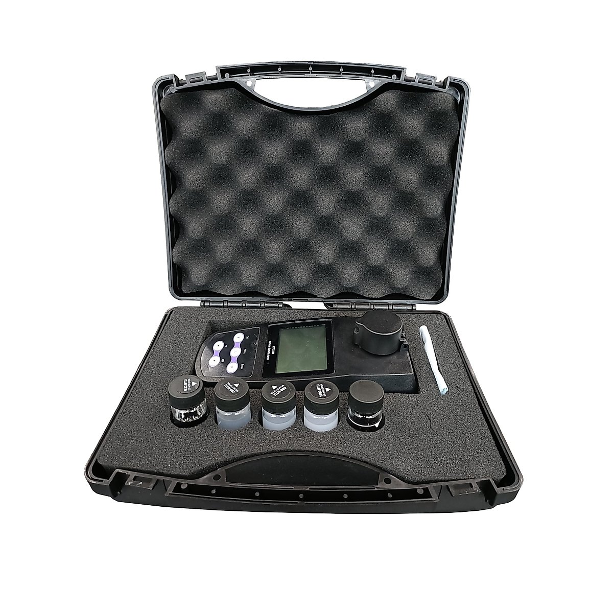 Portable Turbidimeter Turbidity Meter Kit Turbidity Tester with 4 PCS Calibration Solution Vials Range 0~1100 NTU/FNU 0~275 EBC 0~9999 ASBC