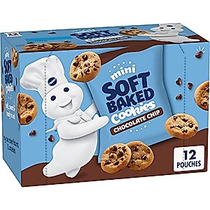 Pillsbury Mini Soft Baked Cookies, Chocolate Chip, Snack Bags, 12 ct