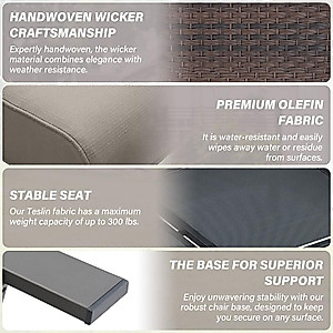 Belord Outdoor Patio Couch - 1000 LBS Weight Capacity Wicker Couch Outdoor Furniture with Deep Seat Hight Backrest 3 Seater Wicker Sofa for Deck Proch Balcony Backyard