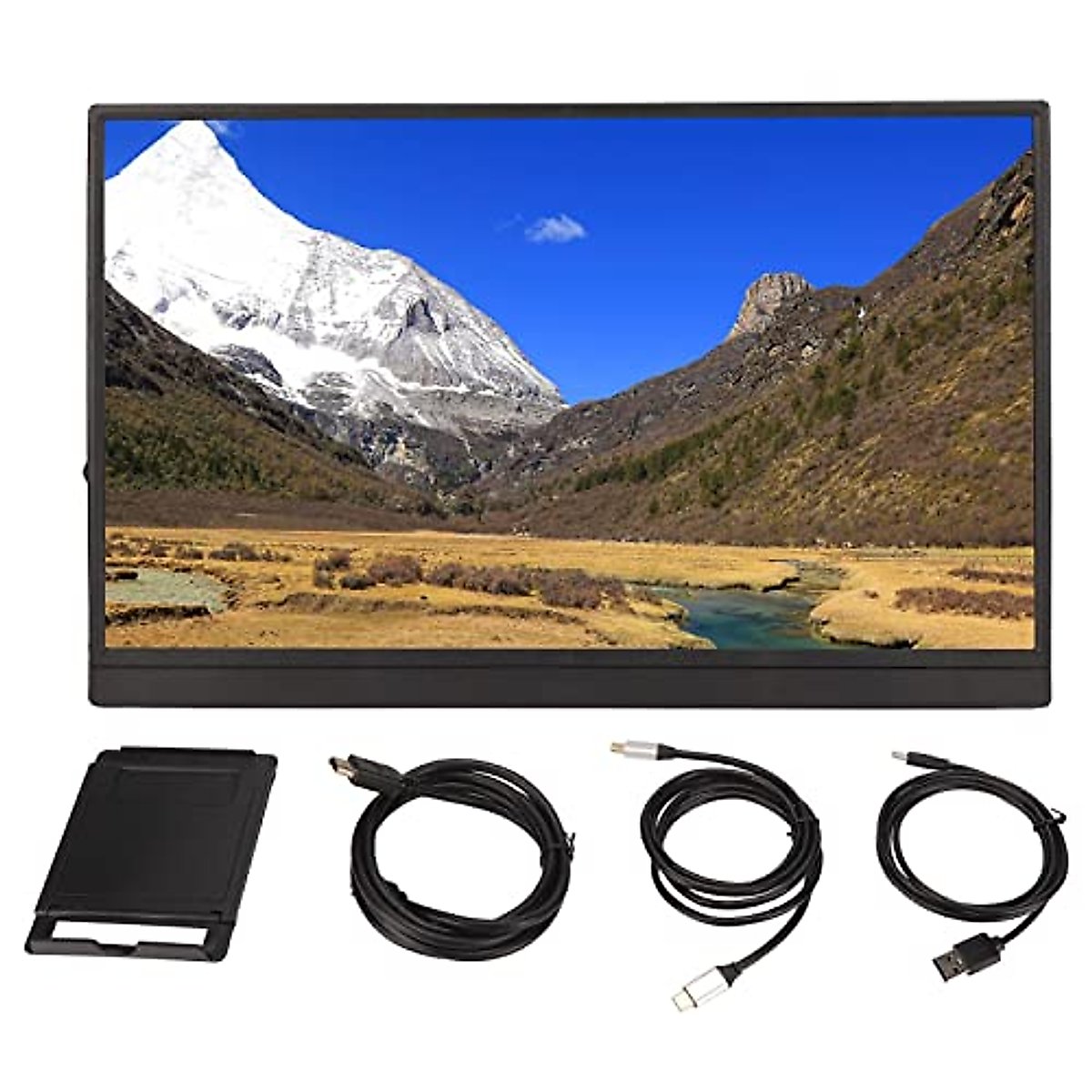 Zyyini Portable Monitor 1080P 17.3 Inch,IPS HDR HD Multimedia Interface.USB C Full Function,Built in Dual Speakers,Plug and Play,Lightweight,16:9,External Display for PS5 Phone PC Switch (Black)