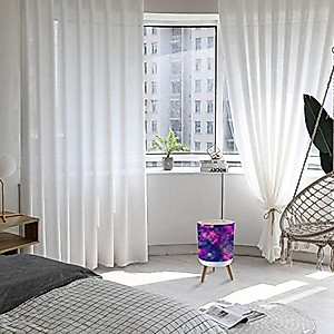 Small Trash Can with Lid Space seamless Universe repeat bright marble abstract liquid texture Garbage Bin Wood Waste Bin Press Cover Round Wastebasket for Bathroom Bedroom Diaper Office Kitchen