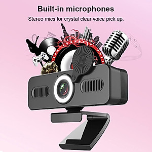 UXZDX CUJUX Webcam Webcam Web Camera with Microphone Web Cam for Pc Computer Laptop Video Mini Camera with Webcam Cover (Size : X-Large)