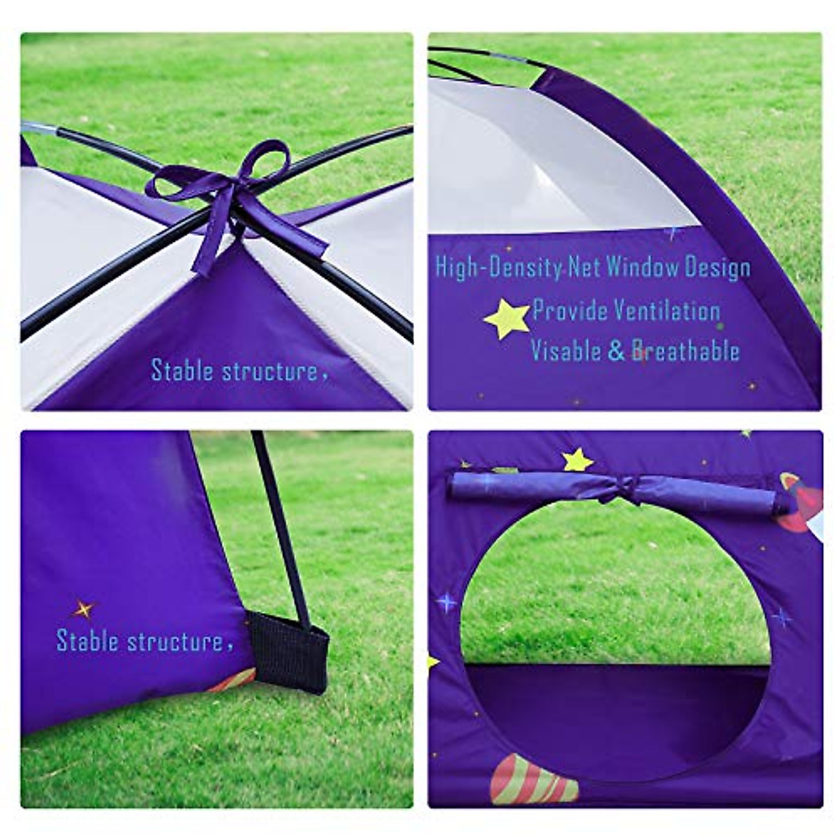 Homfu Kids Play Tent Outdoor Boys Indoor Playhouse for Children Tents Toddler Girls Gift Game Play HouseToys (Purple)