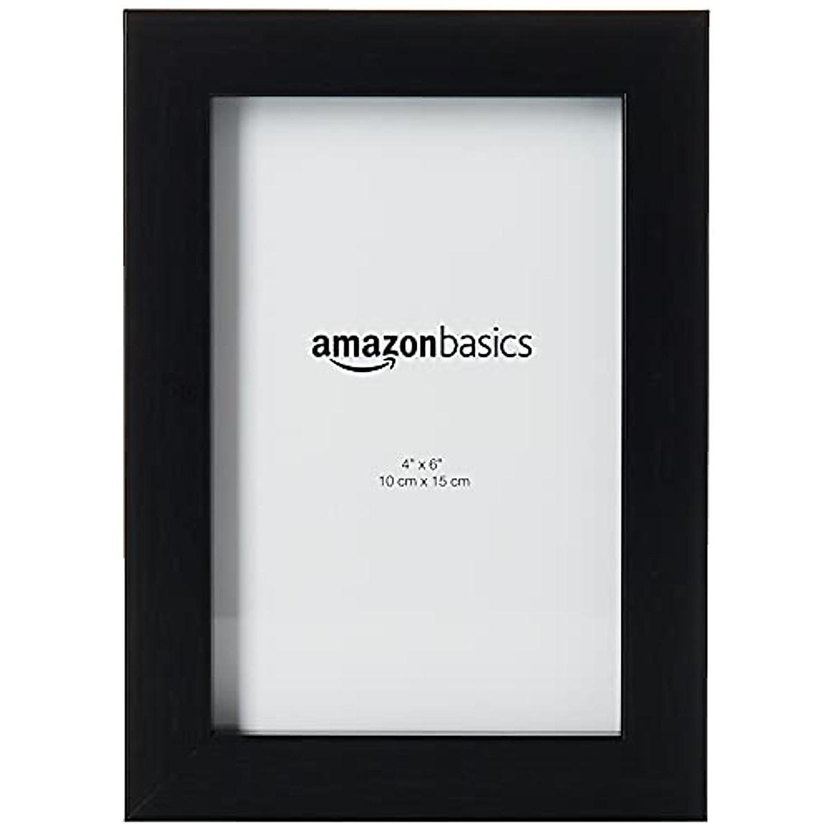 Amazon Basics Rectangular Photo Picture Frame, 4" x 6", Pack of 2, Black
