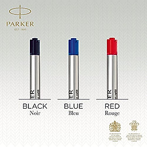 Parker QUINKflow Ballpoint Pen Ink Refill, Medium Tip, Black