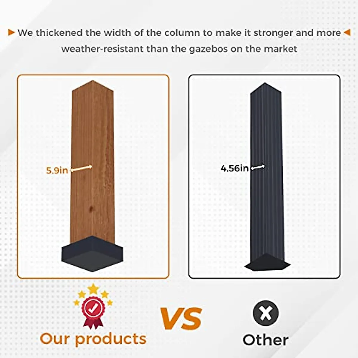 Erinnyees 12' x 12' Octagonal Hardtop Gazebo, Aluminum Frame with Wood Grain Finish, Double-layer Galvanized Steel Roof, Fully Enclosed Sidewall, Easy to Assemble