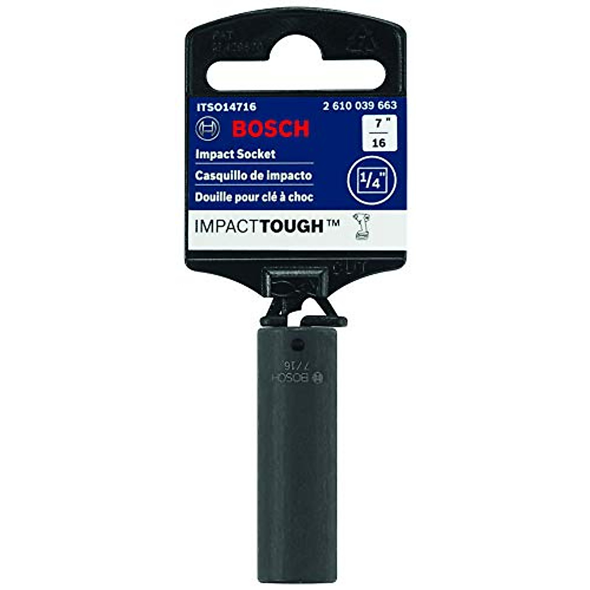 BOSCH ITSO14716 1-Piece 7/16 In. Impact Tough 1/4 In. Thin-Wall Hex Socket