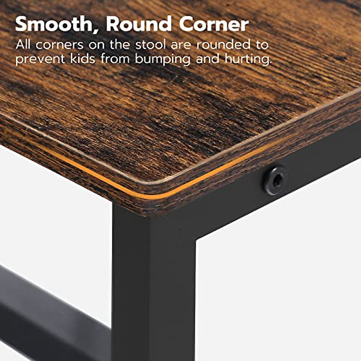 HOOBRO Kid's Step Stool, Toddler Step Stool, Holds Up to 500 lb, Kids Potty Training Wooden Stool, for Bathroom, Kitchen, Bedroom, Sturdy and Stable, Rustic Brown BF12JD01