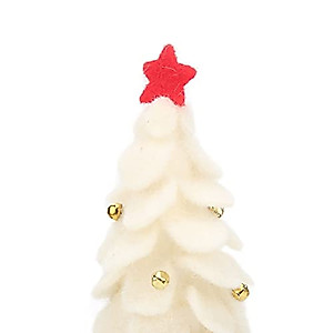 AMONIDA Wool Felt Christmas Tree Xmas Desktop Decoration Holiday Window Scene Green 2023 White Ornament Wool Felt, Log Cute Decorated for Decorative Pendants, Drops & Finials