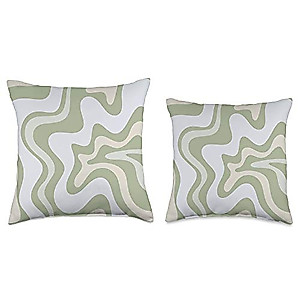 Kierkegaard Design Studio Swirls 60s 70s Aesthetic Throw Pillow, 18x18, Multicolor