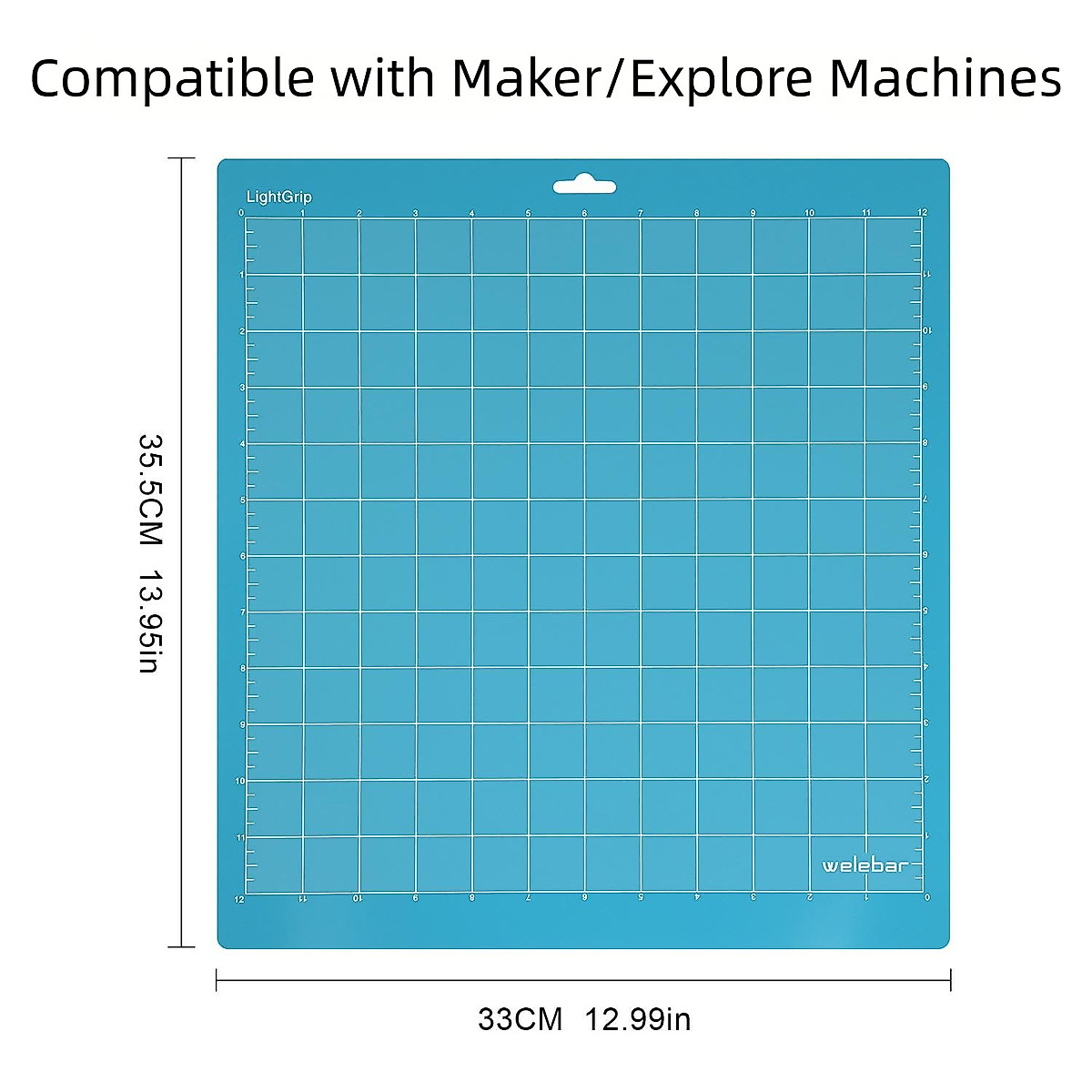 Welebar Cutting Mats for Cricut Maker/Maker3/Explore 3/ Air 2/Air, 5 Pack(12x12 Inch, StandardGrip/LightGrip/StrongGrip/FabricGrip) Replacement Quilting Cutting Mats for Cricut