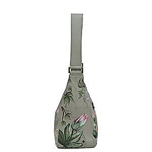 Anuschka Women's Hand Painted Genuine Vegetable Tanned Leather Hobo - Floral Passion