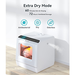 ecozy Portable Dishwasher Countertop, Mini dishwasher with a Built-in 5L Water Tank, No Hookup Needed, 6 Programs, Extra Dry Function for Apartments, Camping and RV, White