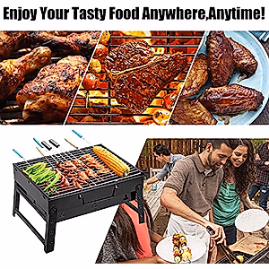 Charcoal Grill, Portable Folding Barbecue Grill BBQ Grill Desk Tabletop Outdoor Stainless Steel Camping Grill for Picnic Garden Terrace Camping Travel(Medium)