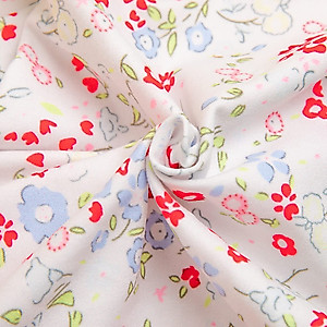 LovinPet Dog Pjs Large, UV & Post Operative Protection, 4 Legged High Collar Dog Onesies, Lightweight Stretchable Floral Print White, Red Prints Large Dog Pajamas as Base Shirt for Dog Dresses XL