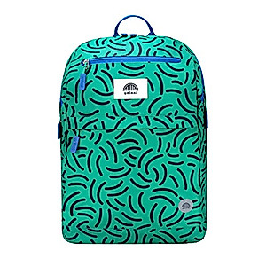 uninni 16" Kid's Backpack for Girls and Boys Age 6+ with Padded, and Adjustable Shoulder Straps. Fits Height 3'9" Kids (Strokes Green)