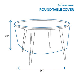 Patio Extra Small Waterproof Table Cover - Outdoor Round Side Table Covers - Patio Washable Table Cover - Heavy Duty Furniture 26X20 Inch Grey