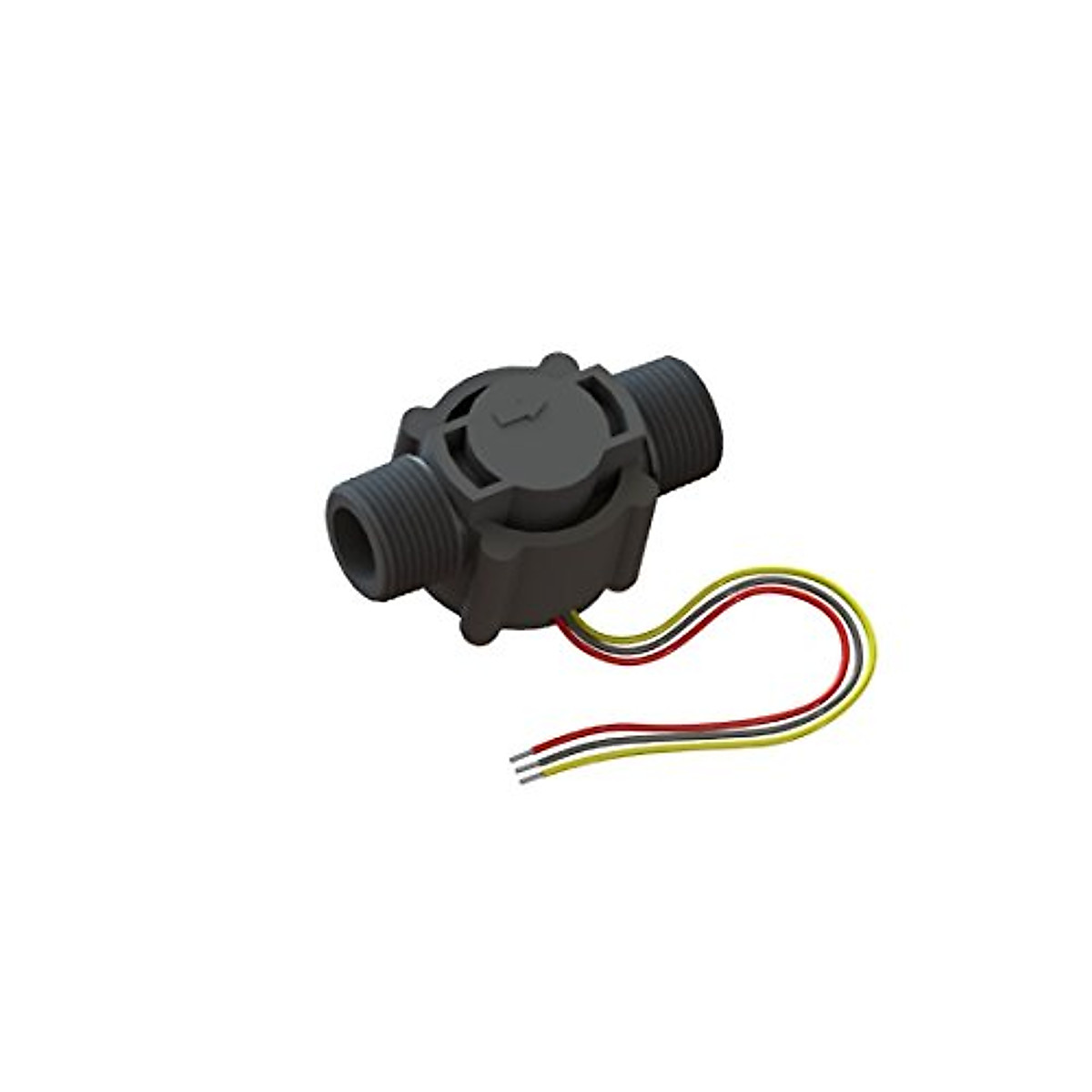 Flow Sensor, 3/4 Inch Male NPT, 3-Wire, Digital Pulse Output, Includes 10kOhm Pull-Up Resistor to VCC, Hall Effect Sensor