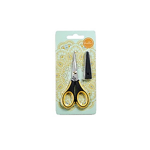 Beaditive Precision Craft Scissors - Stainless Steel Paper Crafting Scissors With Safety Cap - Ultra Sharp Blades & Non-Slip TPR Handles - Adult & Kid Scrapbooking Scissors For Home, Office, School