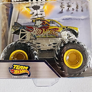Hot Wheels Monster Jam 25 ~ Special Holiday Edition - Firestorm ~ Giant Wheels ~ Die-Cast Metal Body
