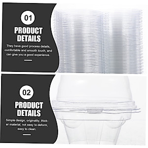 SOLUSTRE 150 Pcs Cake Packing Box Transparent Cake Cases Baking Cake Cases Cake Packing Containers Pastry Boxes Dessert Boxes Cupcake Boxes Cake Storage Boxes Packing Boxes Cookies Boxes