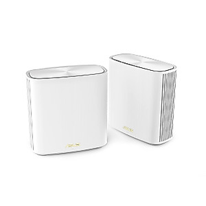ASUS ZenWiFi Whole-Home Dual-Band Mesh WiFi 6 System XD6 White - 2 Pack, Coverage up to 5,400 sq.ft & 4+ Rooms, 5400Mbps, AiMesh, Lifetime Free Internet Security, Parental Control, Easy Setup