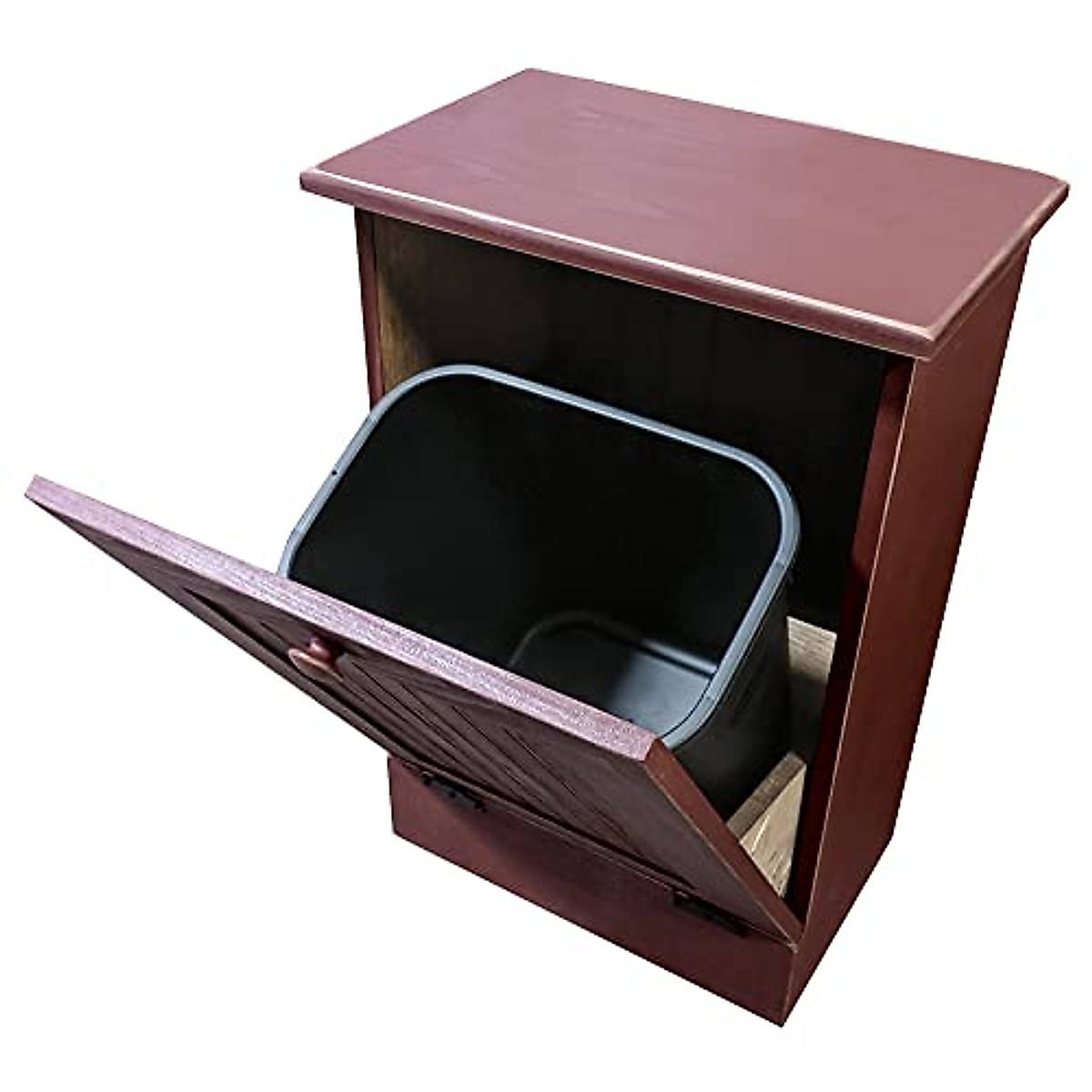 Sawdust City Solid Pine Tilt-Out Trash Bin Holder (Old Burgundy)