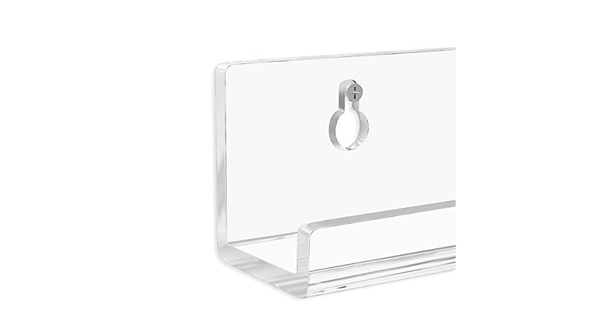 FEMELI 6 Pack Vinyl Record Wall Mount Shelves - Clear Acrylic Display