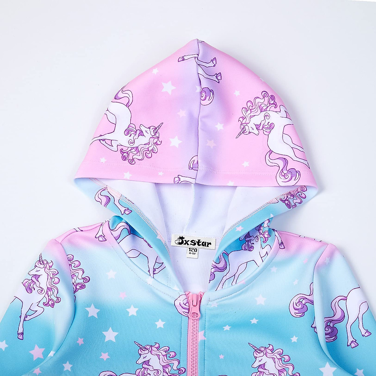 Unicorn Hoodie for Girls Sweatshirts Zip Up Jacket Fall Winter Clothes,Size 6t 7t