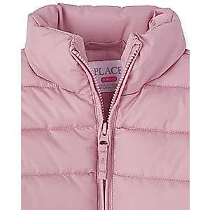 The Children's Place Girls' Medium Weight Puffer Jacket, Wind, Water-Resistant, Rose Quartz, Small (5/6)