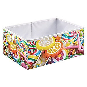 Round Candy Storage Basket Storage Bin Rectangular Collapsible Shelves Basket Shelves Cloth Baskets Organizer for Boys Girls Toys