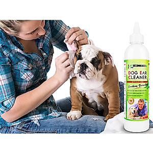 Vet Recommended Dog Ear Cleanser with Natural Aloe Vera for Dog Ear Cleaning (8oz/240ml).