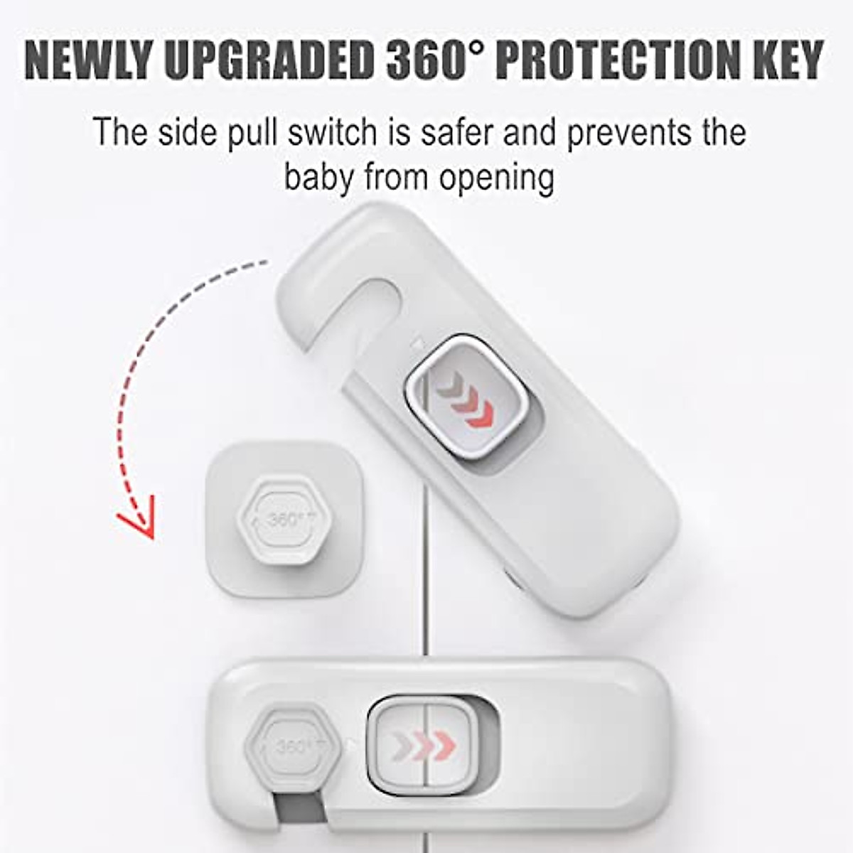 5 Pack Child Proof Refrigerator Lock, Fridge, Cabinets, Freezer Door Lock Apply to Max 1"(25mm) Sealing Strip for Toddlers and Kids, No Tools Need or Drill - Grey Updated