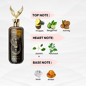 AYAT PERFUMES Eau de Parfum EAGLE SERIES 100ml EDP Orientale Arab - For Men and Women - Arabian Scent Made in Dubai Inspired by the Eagle The King Of Birds (Black Crown)