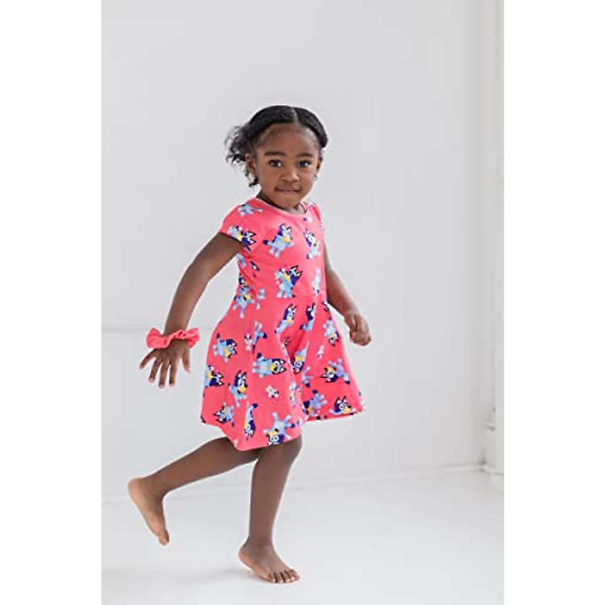 Bluey Toddler Girls Skater Dress Pink 5T
