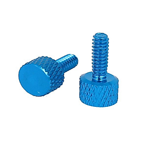 New Lon0167 Computer Graphics Featured Card Round Head reliable efficacy Knurled Thumb Screws Sky Blue 6#-32 4pcs(id:4f1 4a 81 feb)