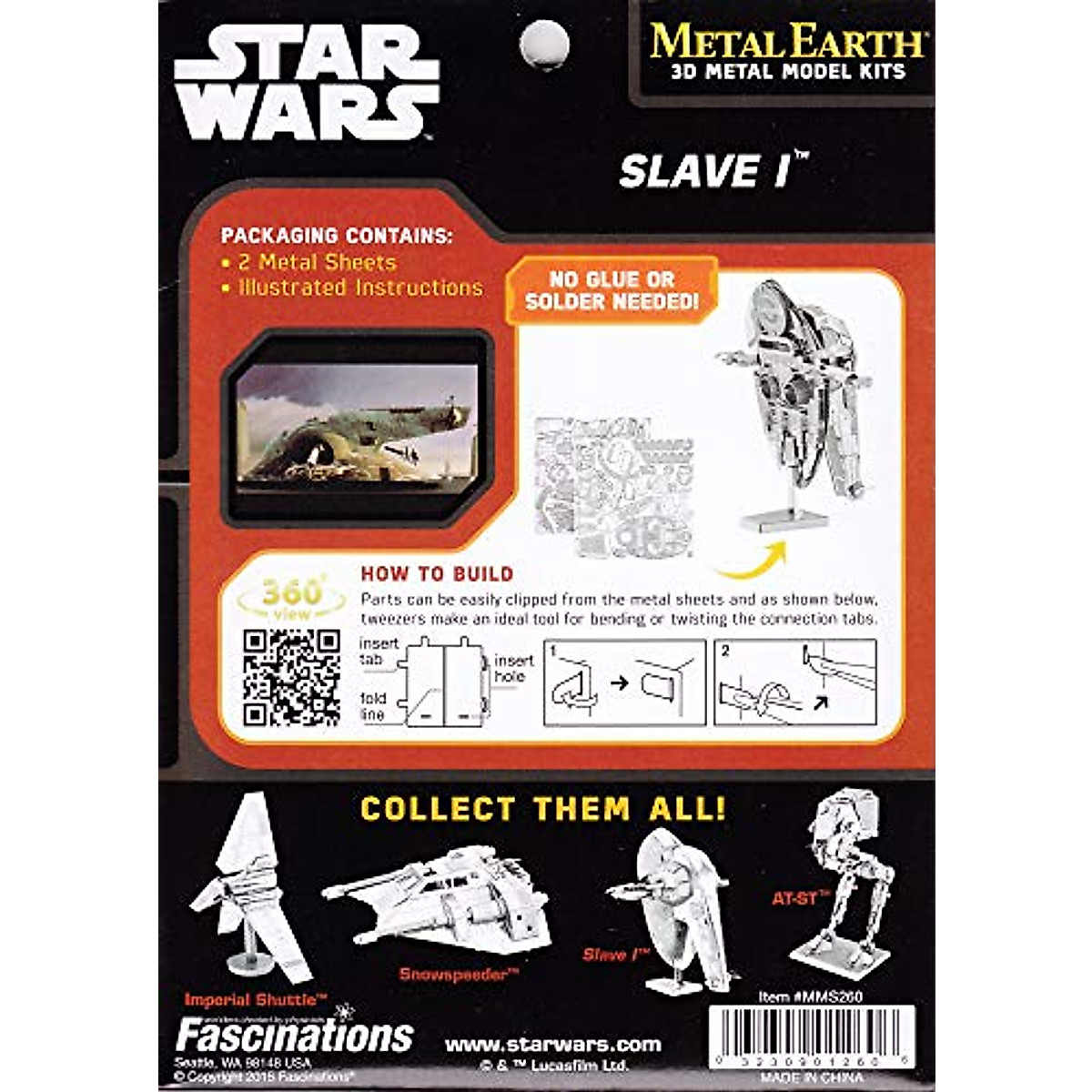 Metal Earth Star Wars Boba Fett's Starship 3D Metal Model Kit Fascinations